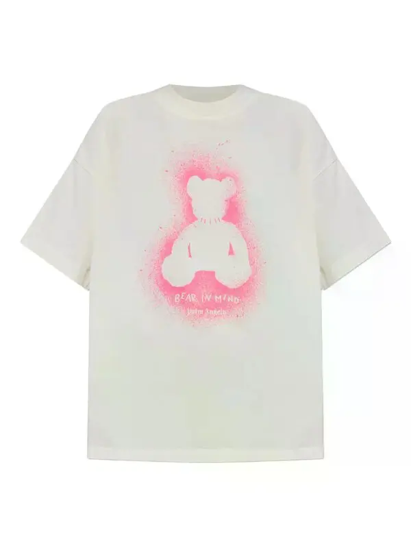Palm Angels Bear Spray-paint T-shirt - 0368|off White Fuchsia